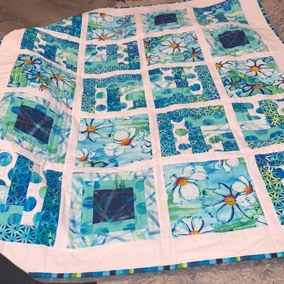 Bedding | Vintage Absolutely Stunning Floral Patchwork Homemade Quilt | Poshmark